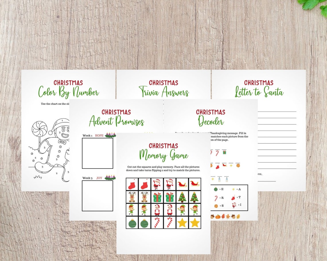 Christmas Activity Pages - Printable - Instant Download - Homeschool ...