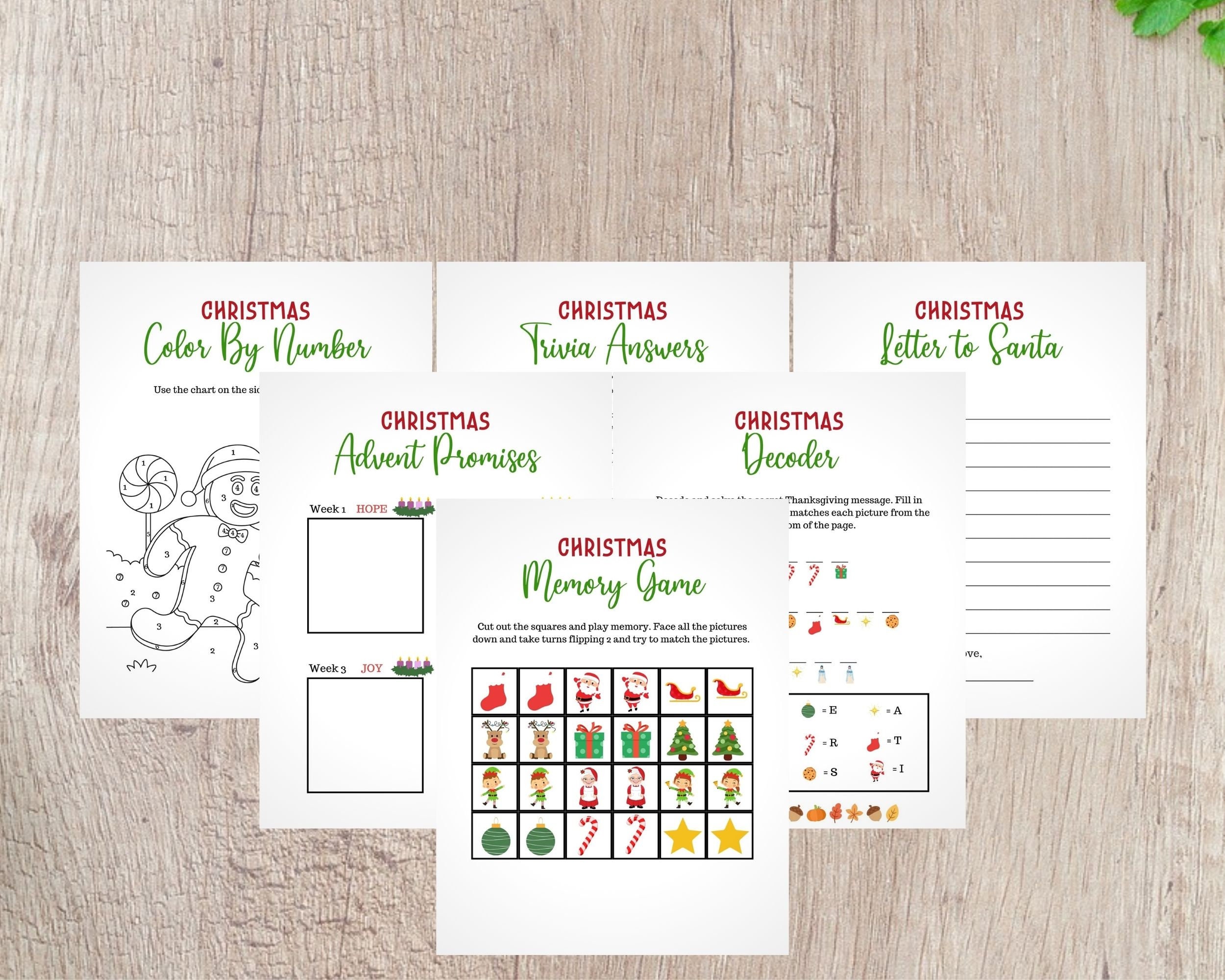 Christmas Activity Pages Printable Instant Download Homeschool Resource ...