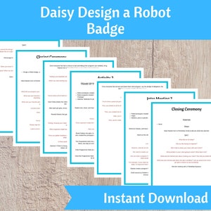 Daisy Design a Robot Badge Activity Kit | Girls Scout Troop Organizer ...