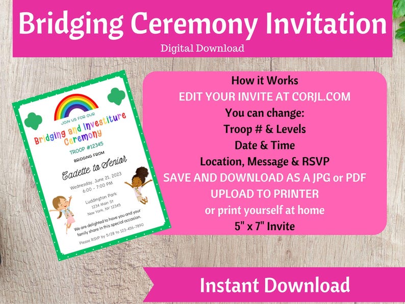 Bridging and Investiture Ceremony Invitation & Agenda - Scout Leader ...