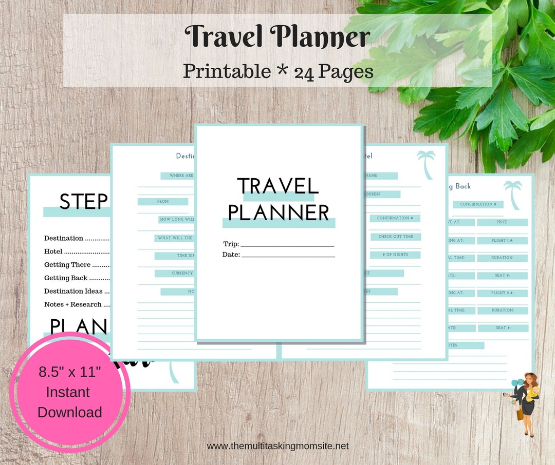 Travel Planner Printable Instant Download for Planning Trips and ...
