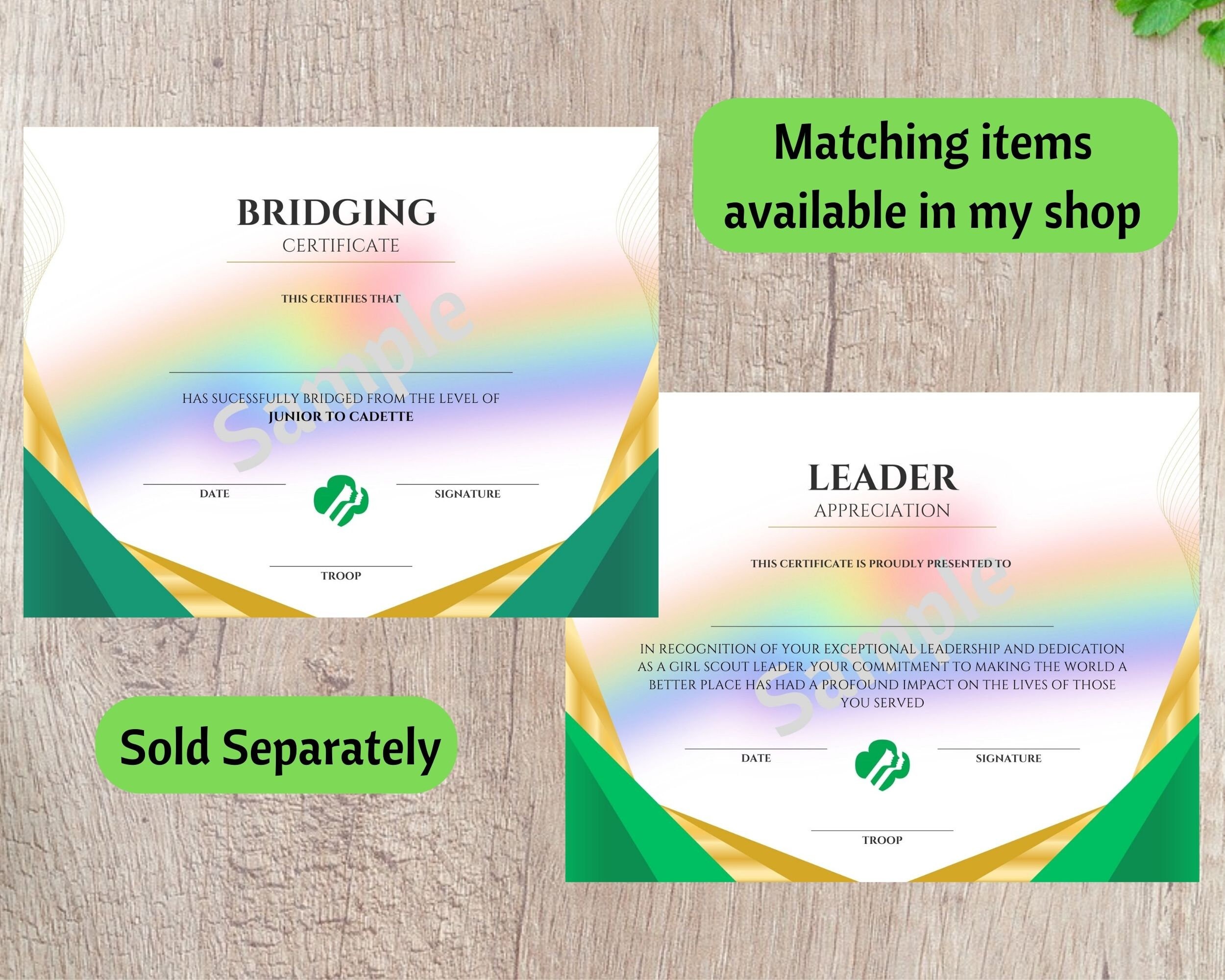 Junior Girl Scout 1st and 2nd Year Certificate of Completion ...