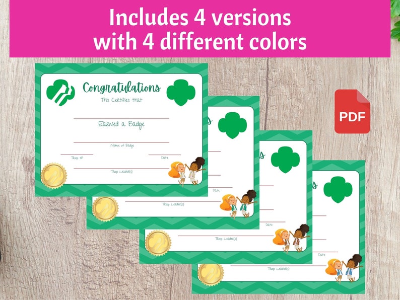 Girl Scout Badge Certificate Girls Scouts Bridging Award Ceremony ...