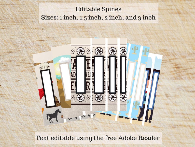 Western Printable Binder Covers for School Editable Home Office Binder ...
