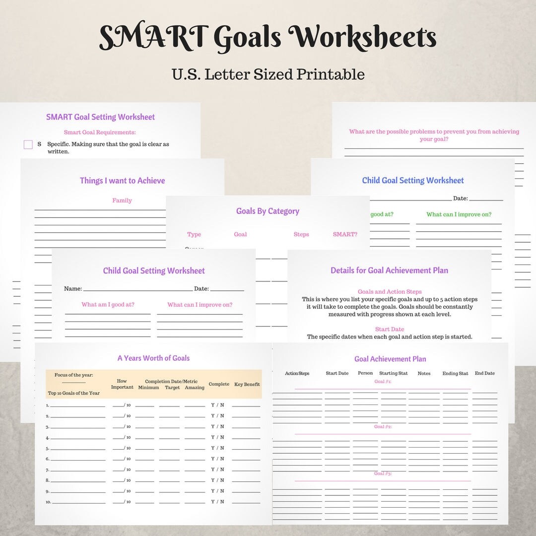 Smart Goal Setting Worksheet For Kids