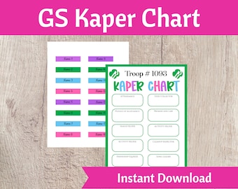Brownie Girl Scout Kaper Chart Printable Instant Download - Etsy
