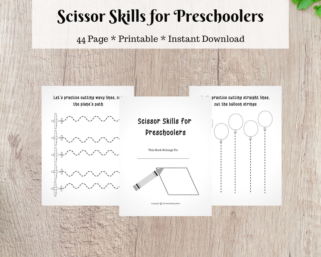 Scissor Skills for Preschoolers Workbook Printable Preschool Practice ...