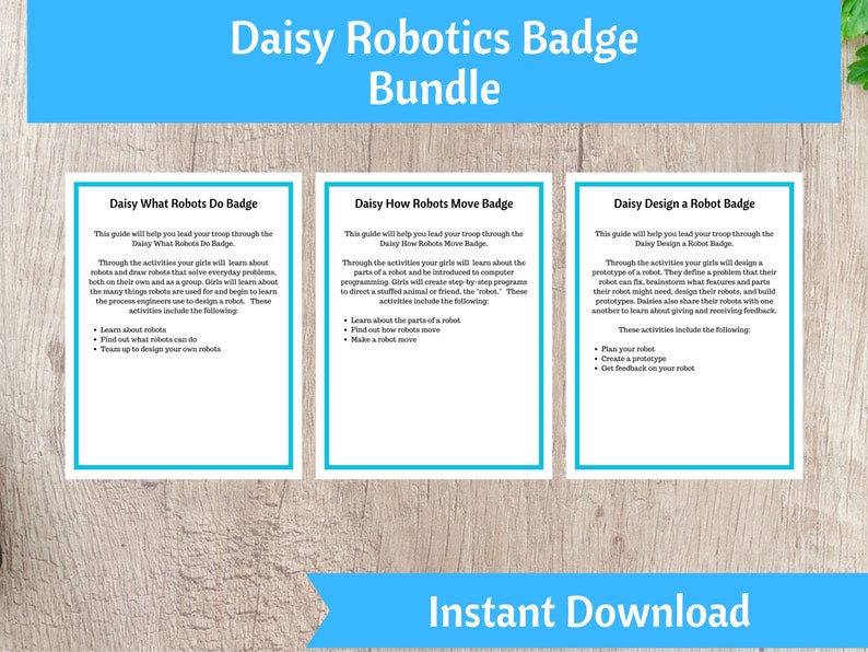 Daisy Robotics Badge Bundle - What Robots Do, How Robots Move, Design a ...