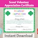 Volunteer Appreciation Certificate - Scouts Bridging Ceremony ...