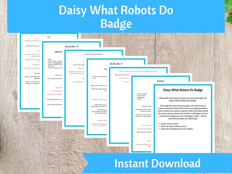 Daisy Robotics Badge Bundle - What Robots Do, How Robots Move, Design a ...