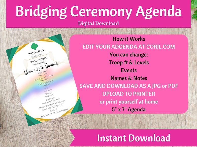 Bridging Ceremony Invitation and Agenda - Scout Leader Resource ...
