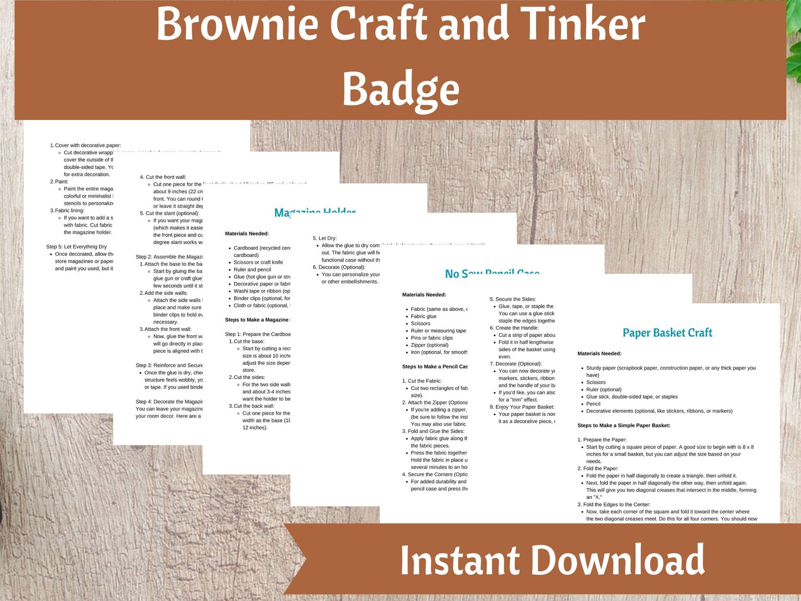 Brownie Craft and Tinker Badge Activity Kit | Girls Scout Troop ...
