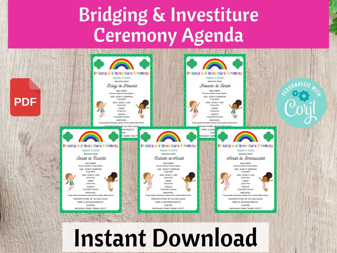 Bridging and Investiture Ceremony Agenda - Scout Leader Resource ...