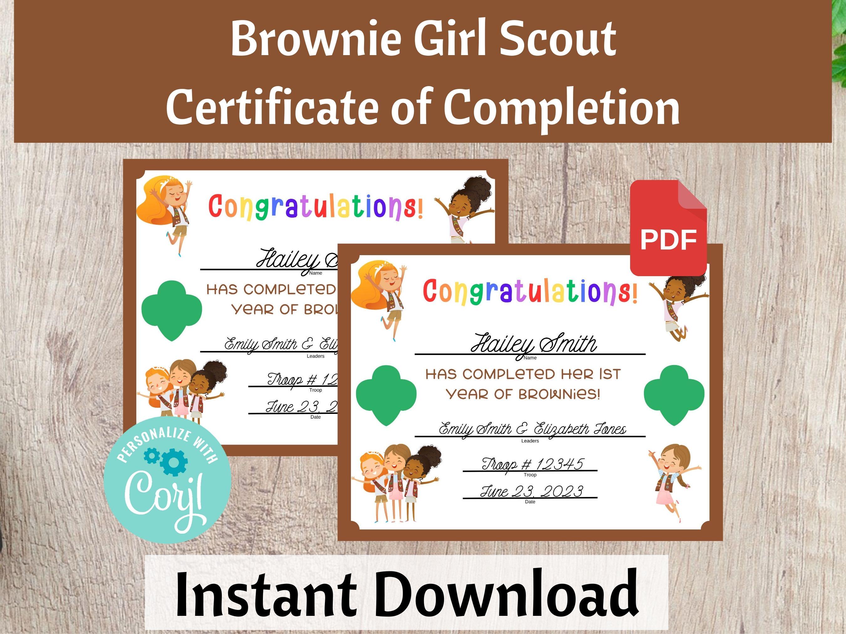 Scout Certificates of Completion - Daisy to Cadette Bridging Ceremony ...