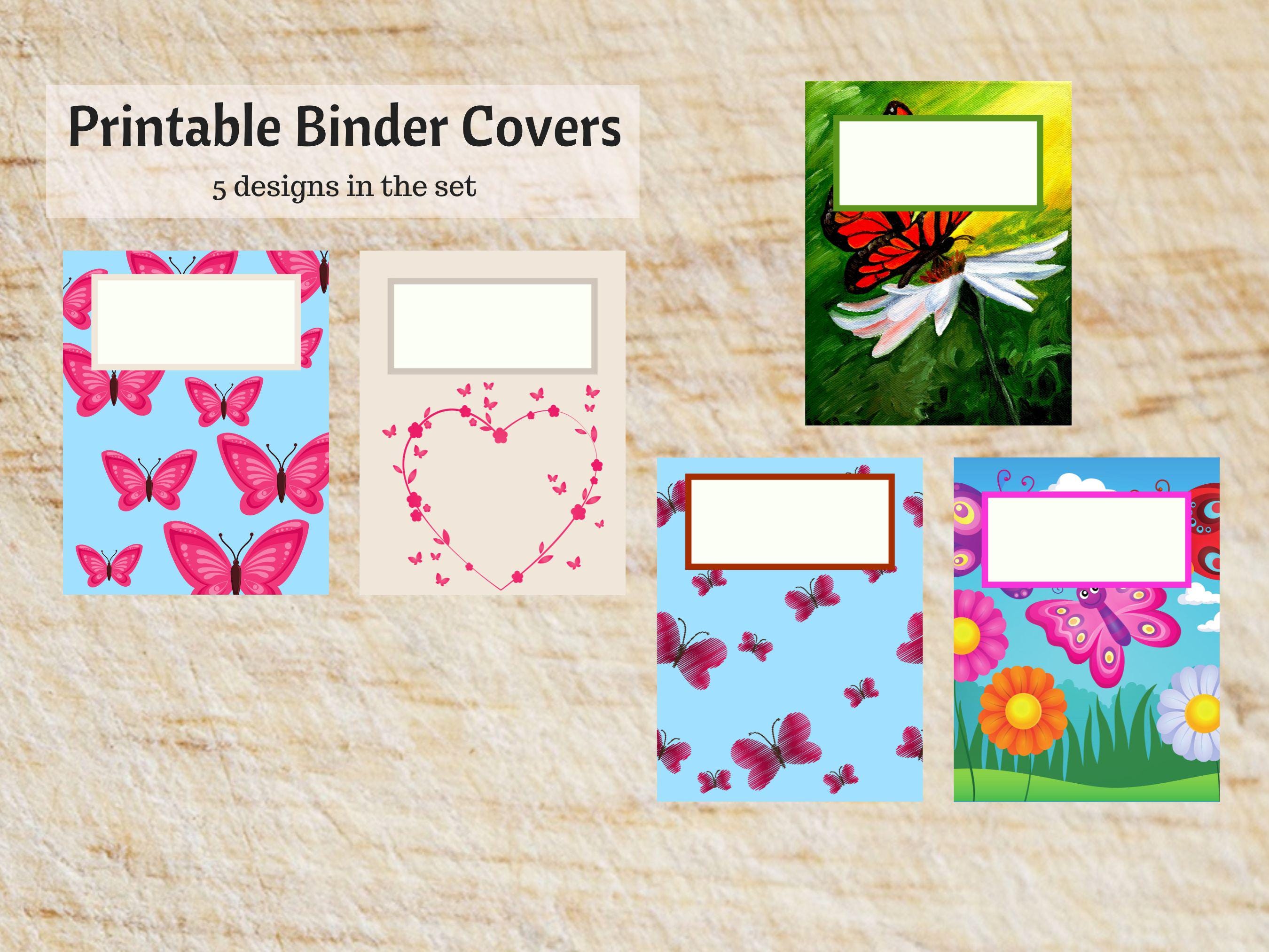 Butterfly Printable Binder Covers for School Editable Home Office ...