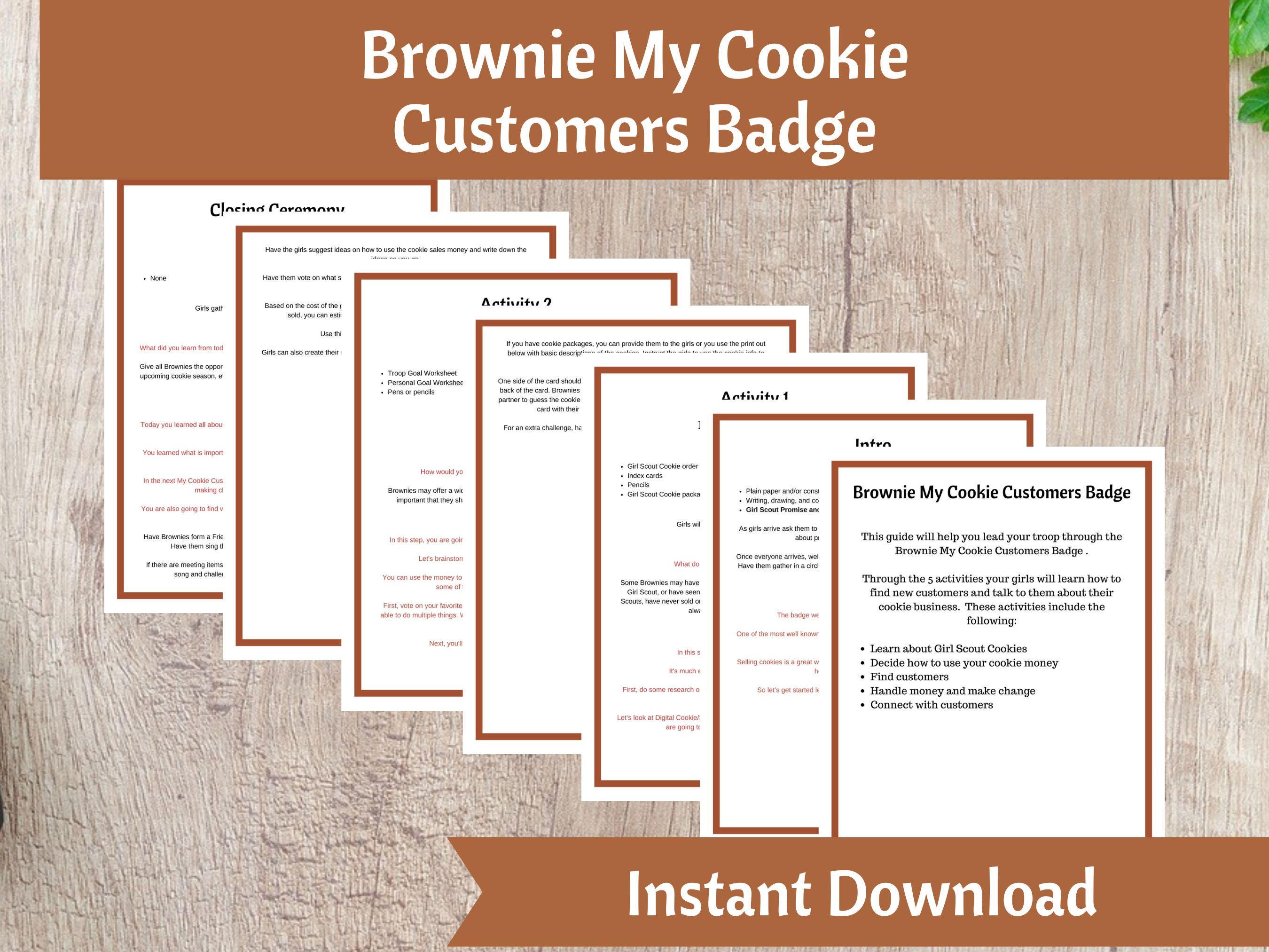 Brownie My Cookie Customers Badge Activity Kit | Girls Scout Troop ...