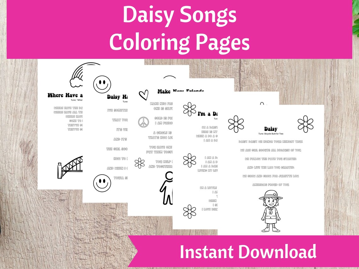 Daisy Songs Coloring Pages Including the Law and Promise - Printable ...