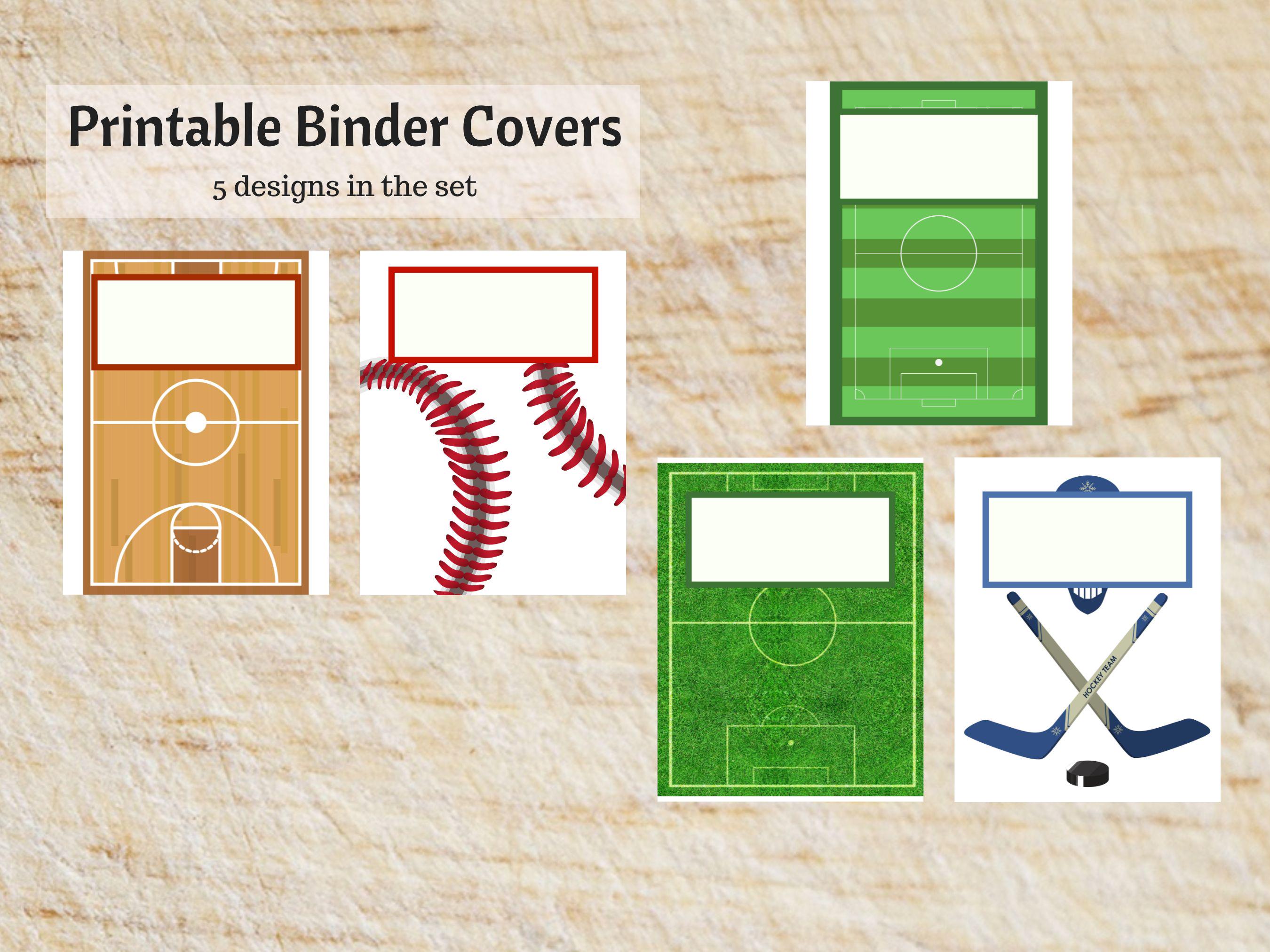 Sports Printable Binder Covers for School Editable Home Office Binder ...