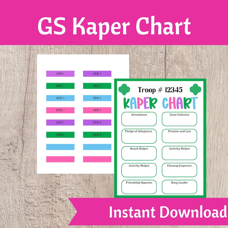 Girl Scout Brownie Kaper Chart - Etsy