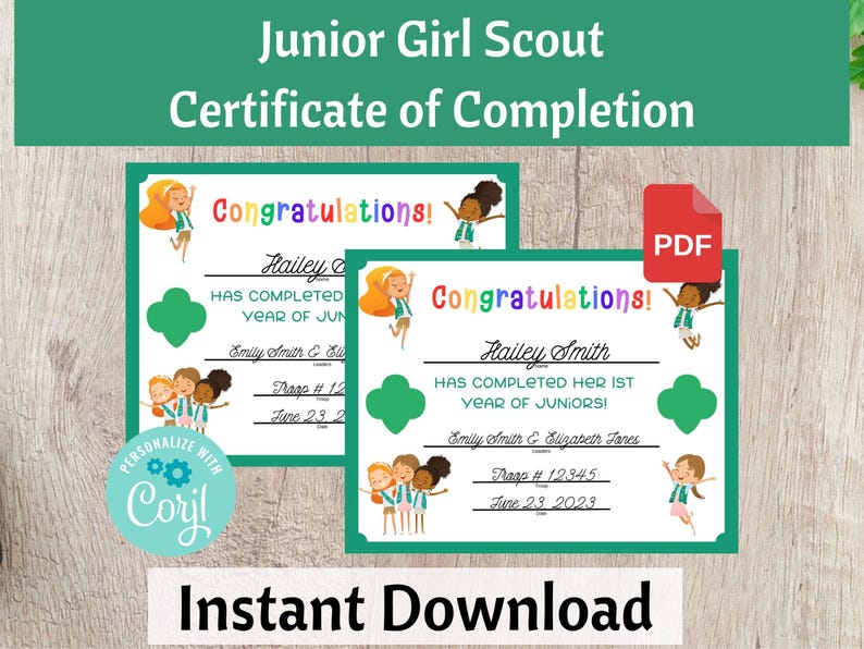 Scout Certificates of Completion - Daisy to Cadette Bridging Ceremony ...