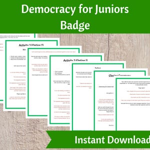Democracy for Juniors Badge Activity Kit | Girls Scout Troop Organizer ...