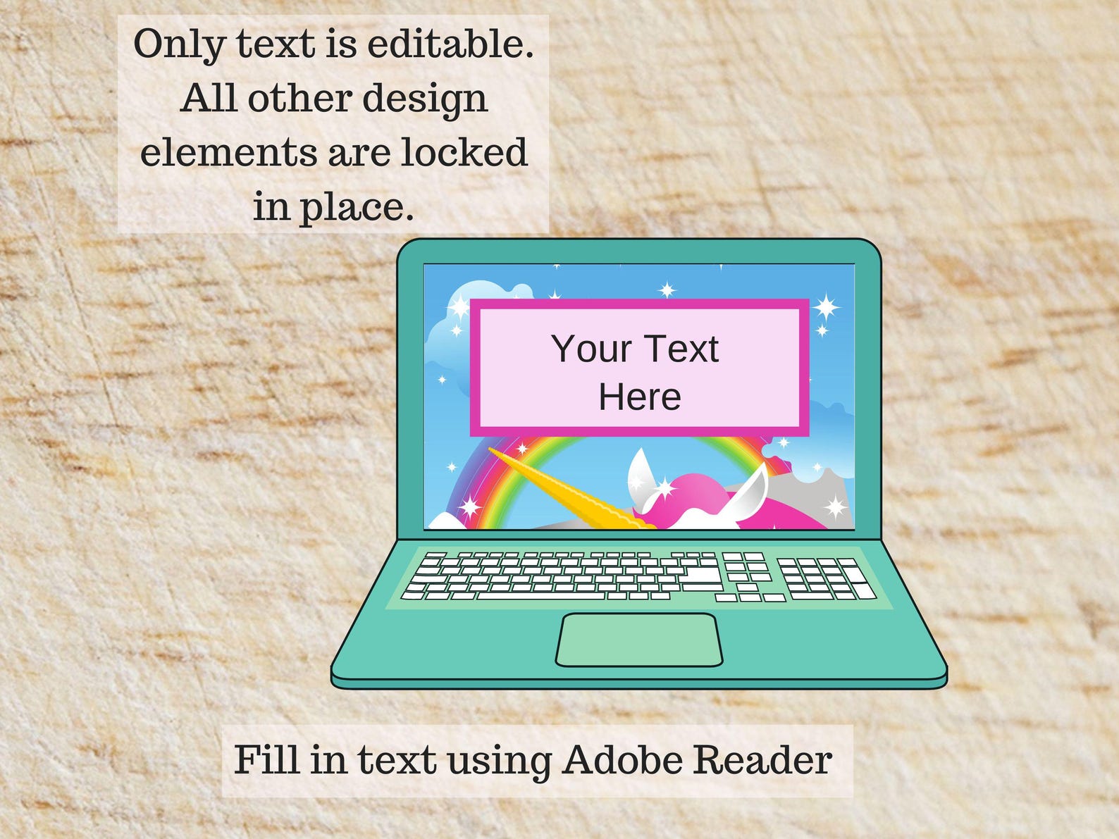 Unicorn Printable Binder Covers for School Editable Home Office Binder ...