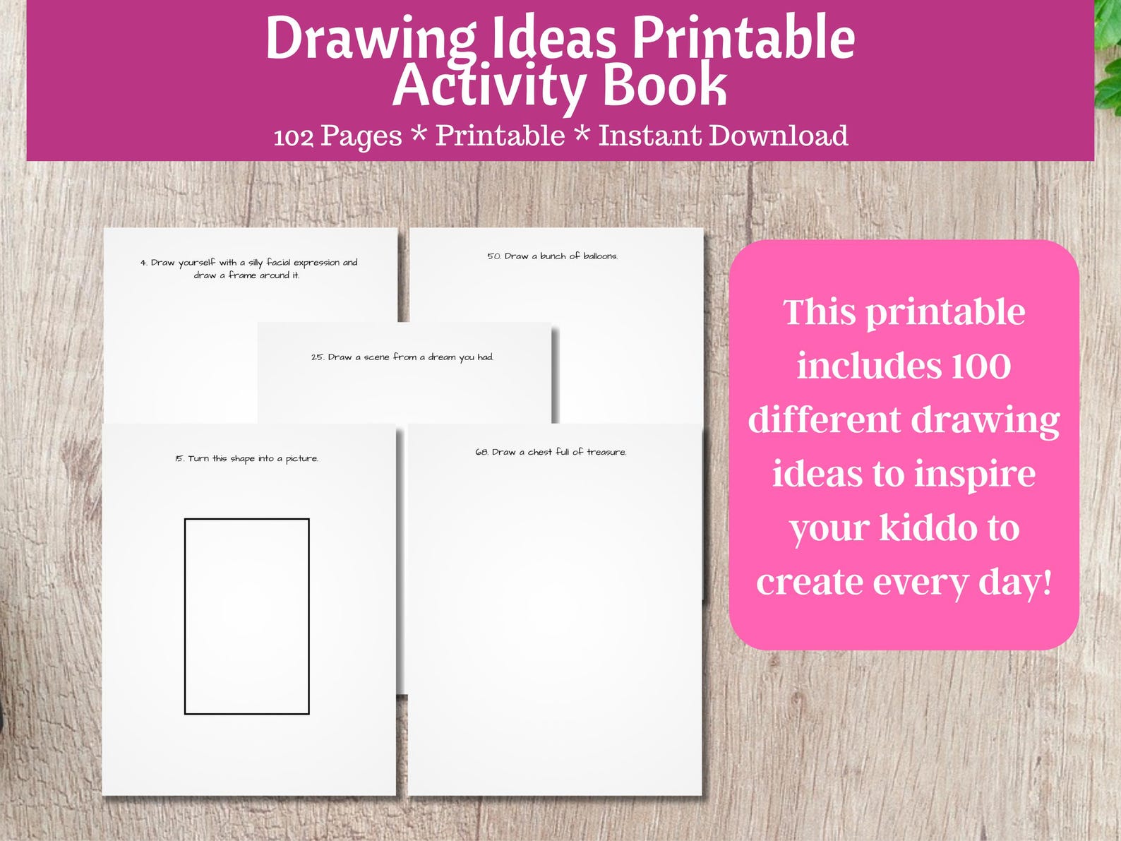 100 Drawing Ideas Book - Printable - Instant Download - Homeschool ...