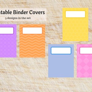 Pastel Patterns Printable Binder Covers for School Editable Home Office ...