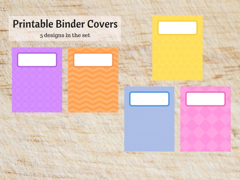 Pastel Patterns Printable Binder Covers for School Editable Home Office ...