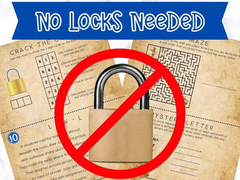 Escape Room for Kids - DIY Printable Game – Pirate Treasure Escape Room ...