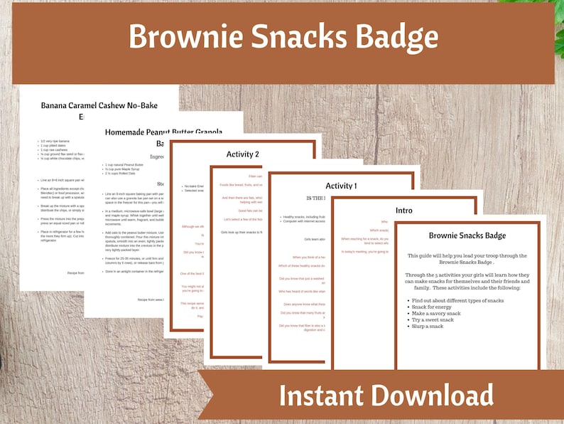 Brownie Snacks Badge Activity Kit | Girls Scout Troop Organizer ...