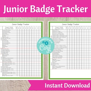 Junior Badge Tracker | Scout Troop Organizer Printable - Etsy