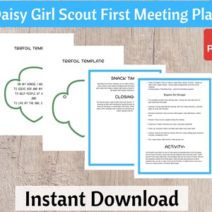 Daisy Scout First Meeting Plan Meeting to Earn Blue Daisy Promise ...