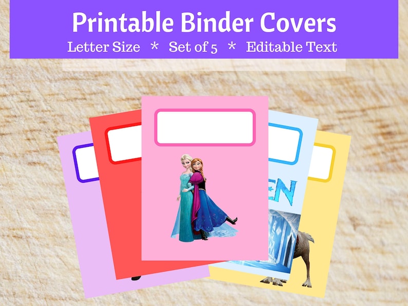 Frozen Printable Binder Covers for School Editable Home Office Binder ...