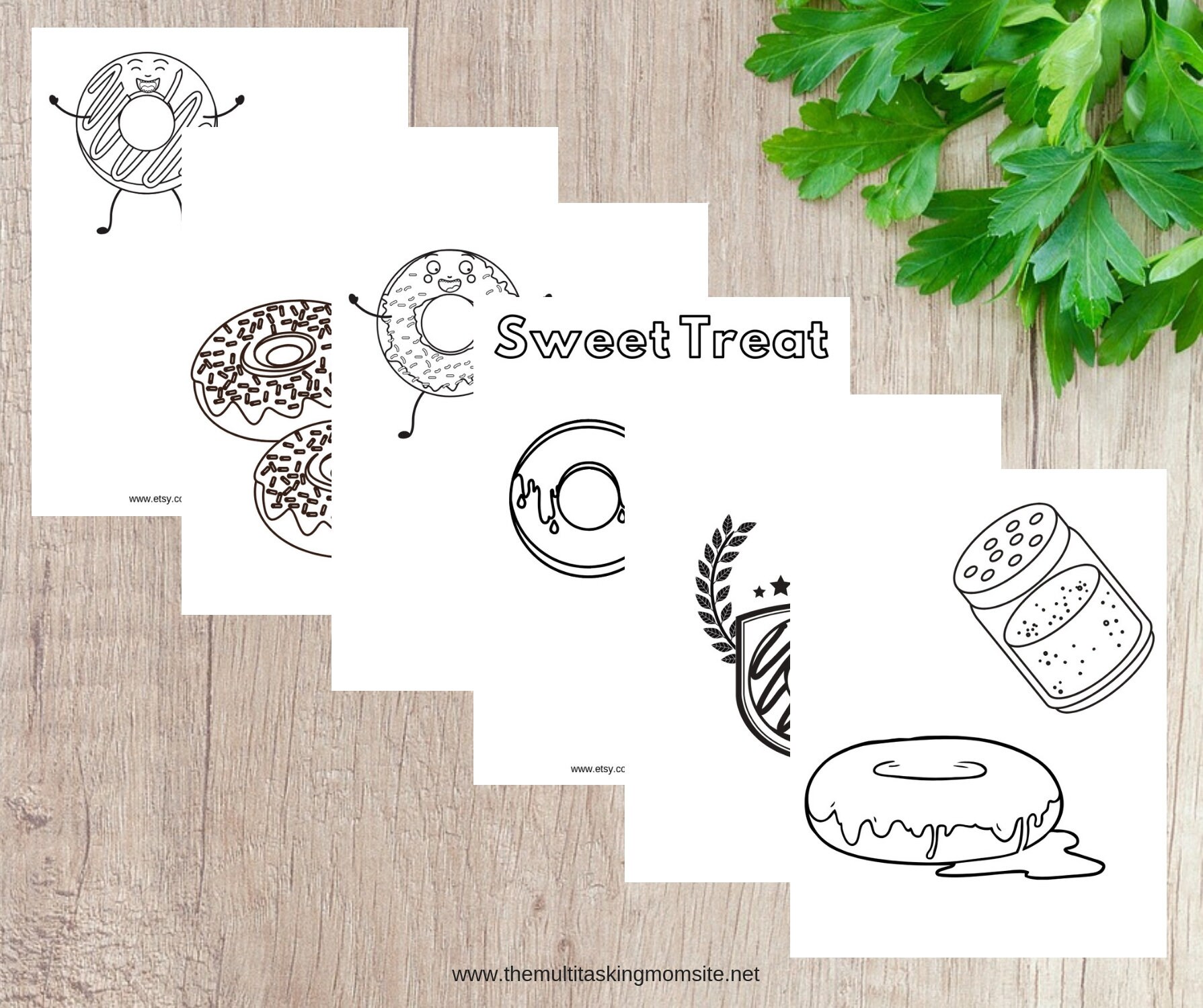 Donut Party Coloring Pages, Activity Pages, Birthday Party Activity ...