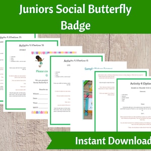 Social Butterfly Badge Activity Kit | Girls Scout Troop Organizer ...