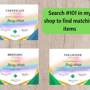 Daisy Girl Scout 1st and 2nd Year Certificate of Completion ...