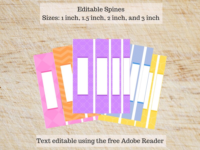 Pastel Patterns Printable Binder Covers for School Editable Home Office ...