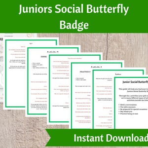Social Butterfly Badge Activity Kit | Girls Scout Troop Organizer ...