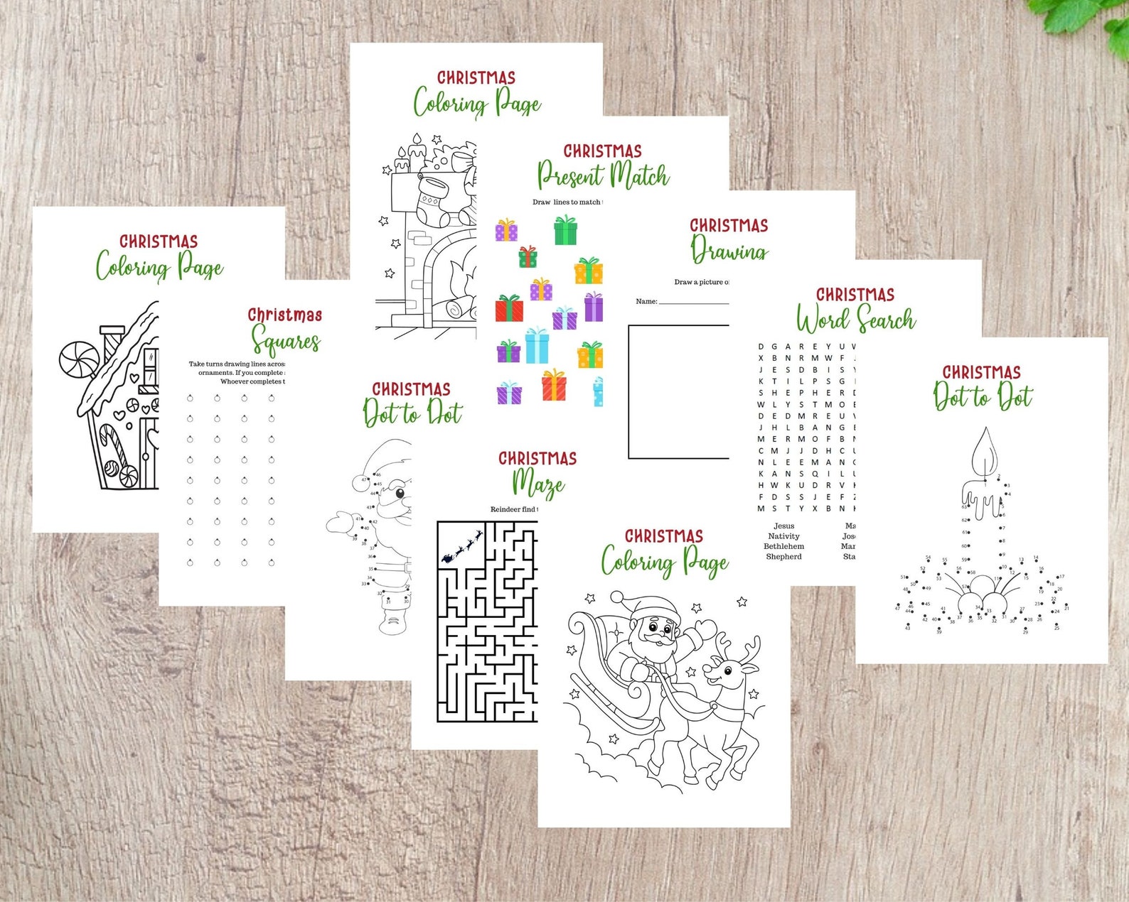 Christmas Activity Pages - Printable - Instant Download - Homeschool ...