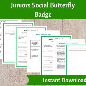 Social Butterfly Badge Activity Kit | Girls Scout Troop Organizer ...