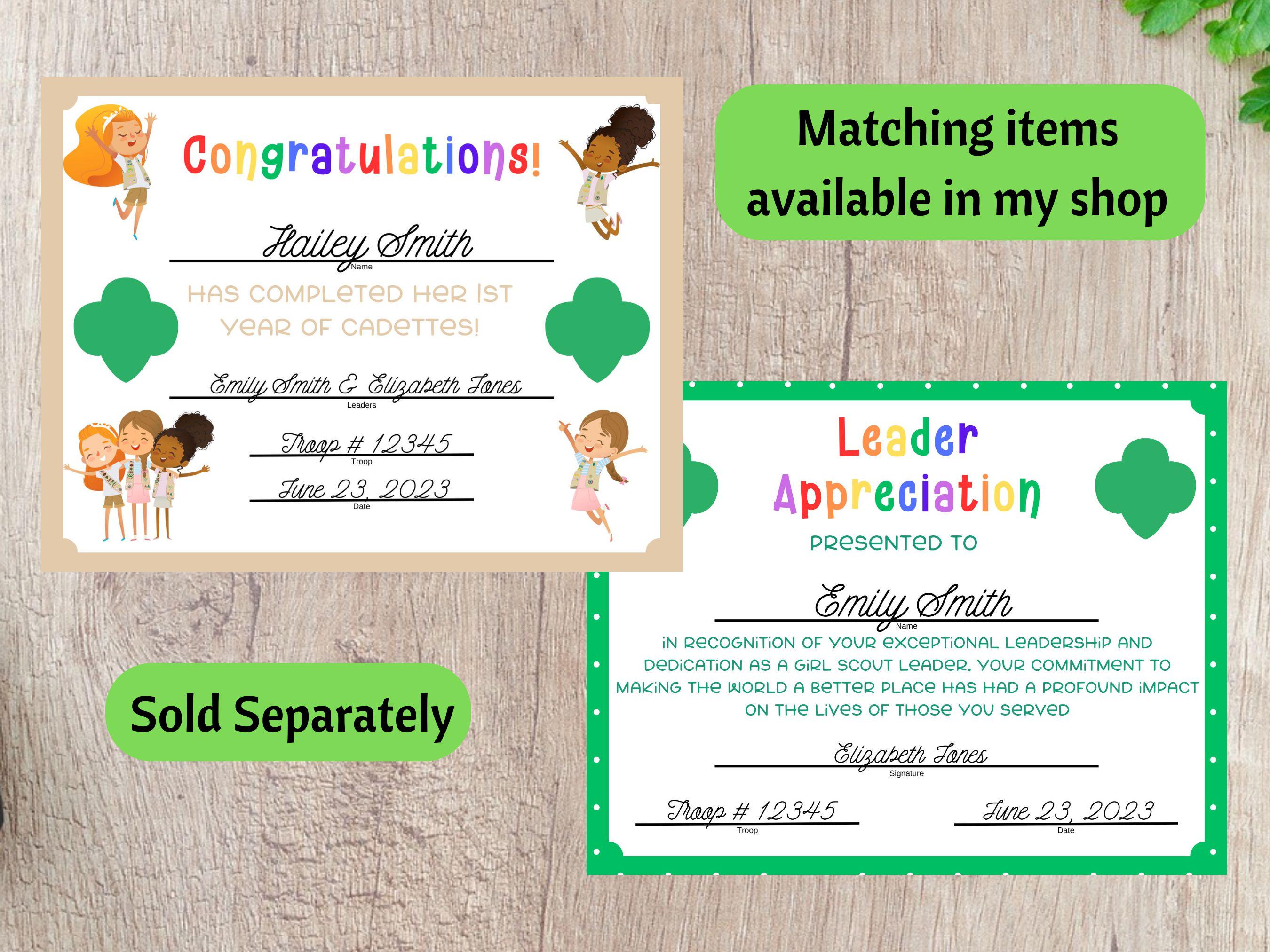 Cadette to Senior Bridging Certificate Scouts Bridging Ceremony ...