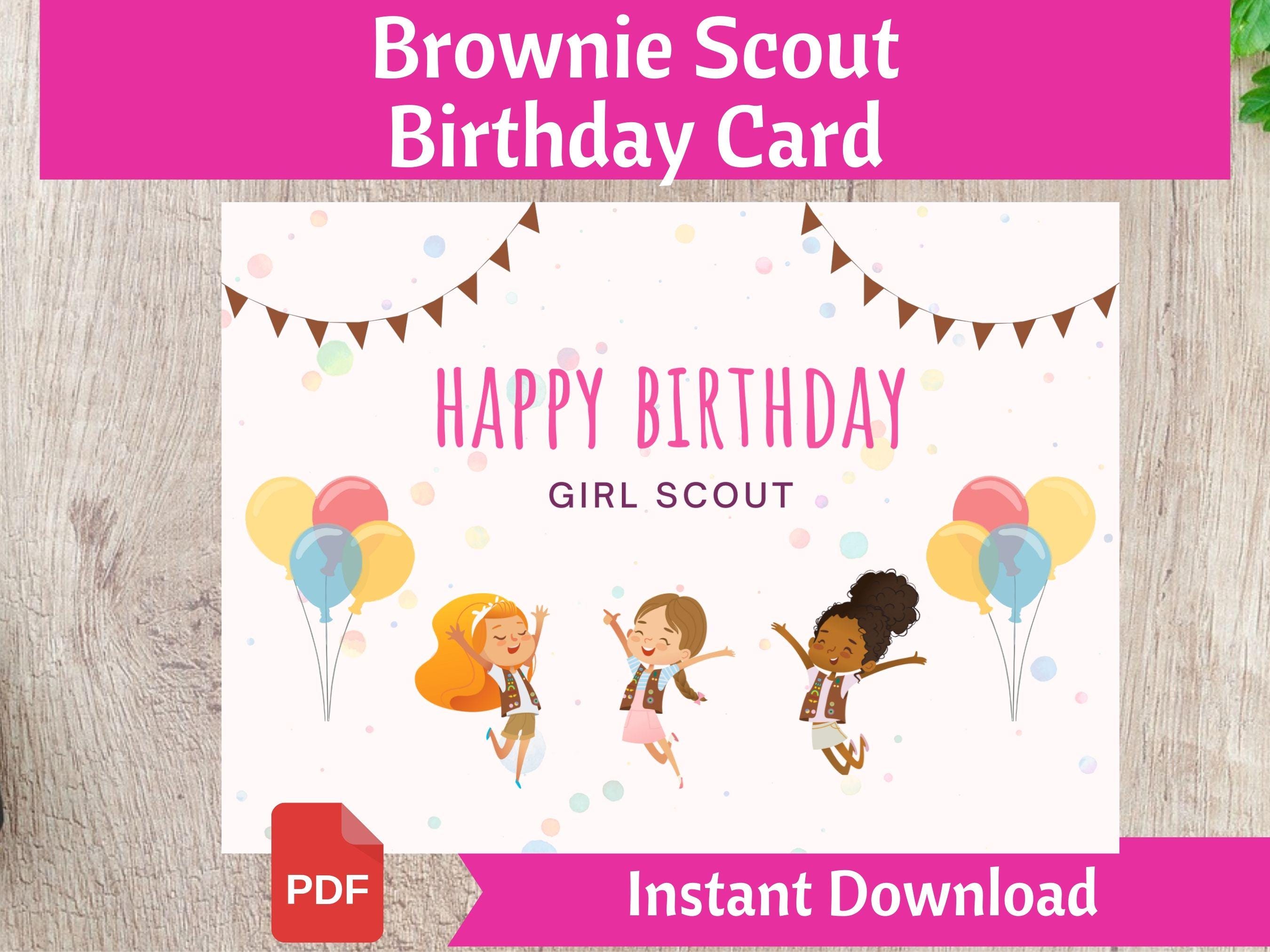 Brownie Scout Birthday Greeting Card - Scout Leader Resource PDF ...