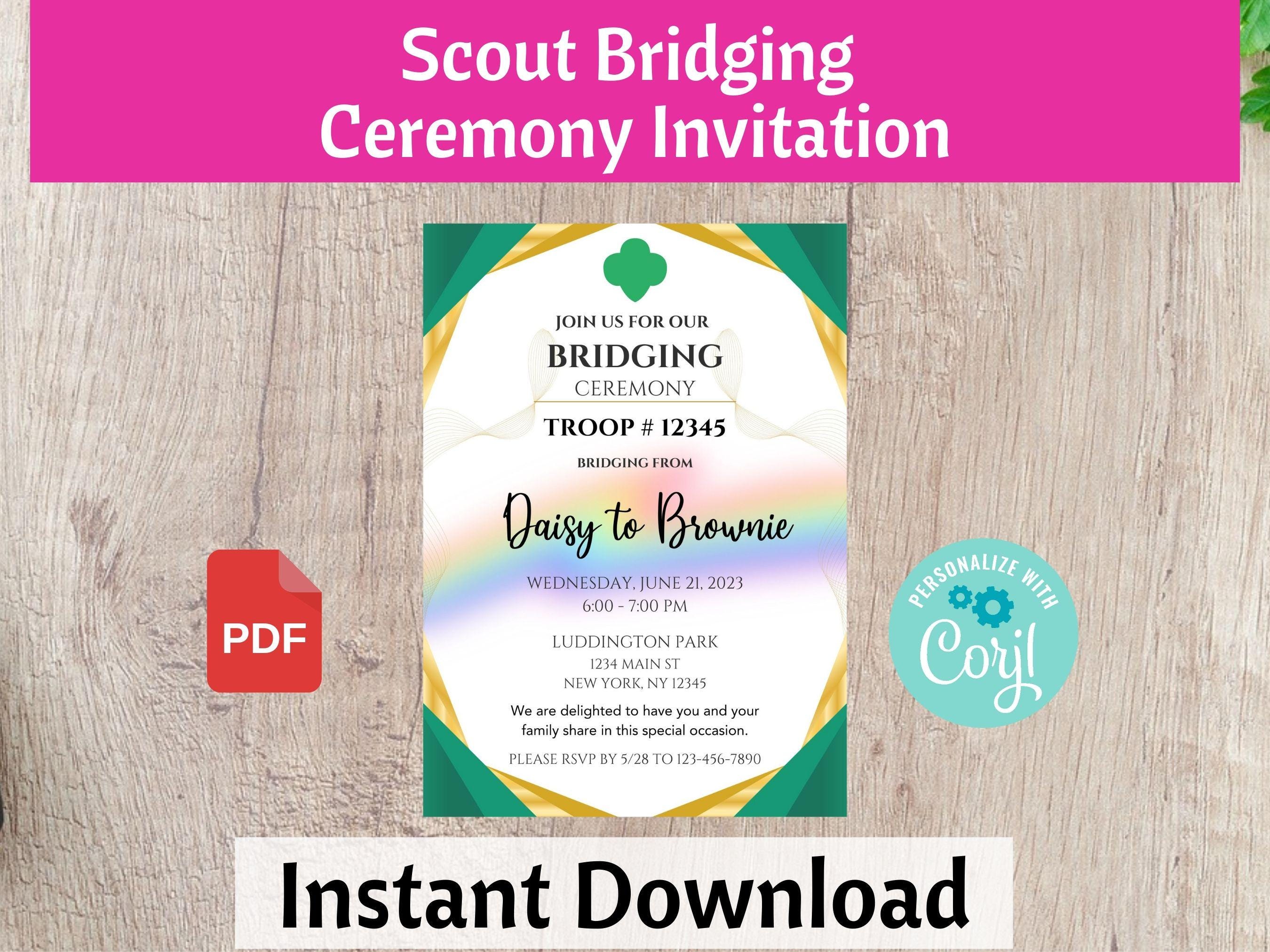 Bridging Ceremony Invitation - Scout Leader Resource - Printable ...