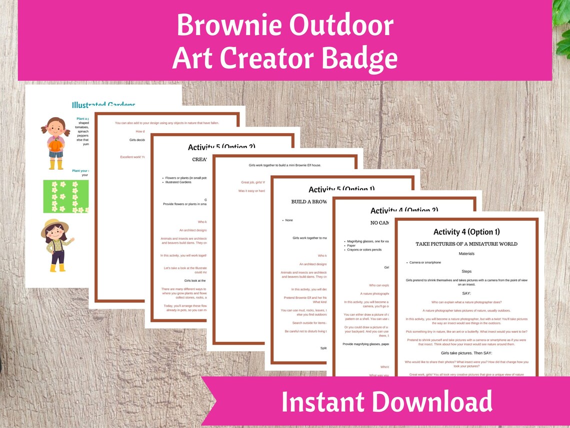 Brownie Outdoor Art Creator Badge Activity Kit Girls Scout Troop ...