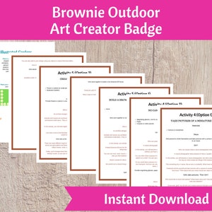 Brownie Outdoor Art Creator Badge Activity Kit Girls Scout Troop ...