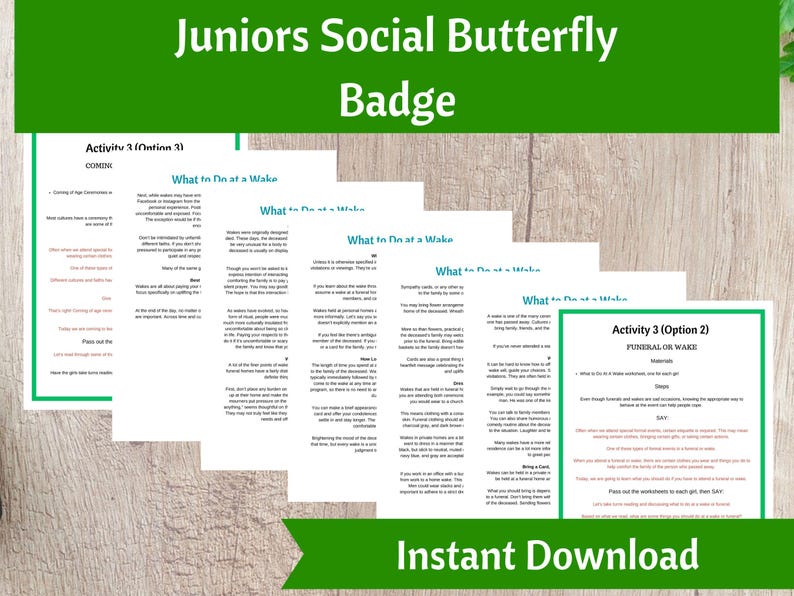 Social Butterfly Badge Activity Kit | Girls Scout Troop Organizer ...