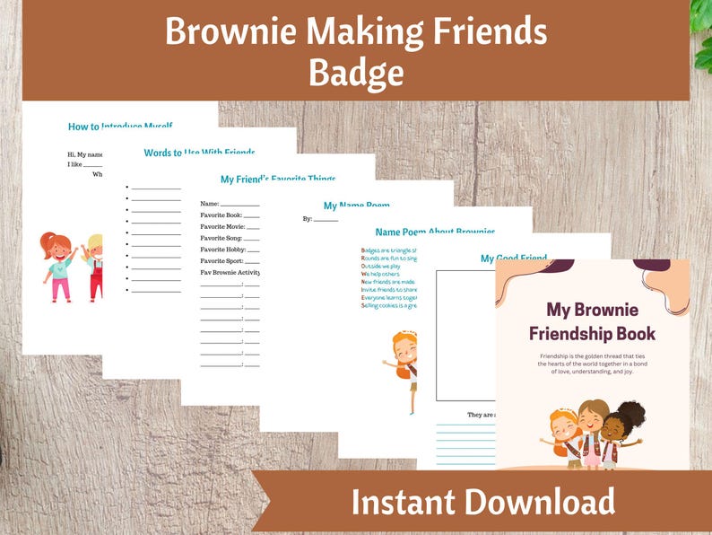 Brownie Making Friends Badge Activity Kit | Girls Scout Troop Organizer ...