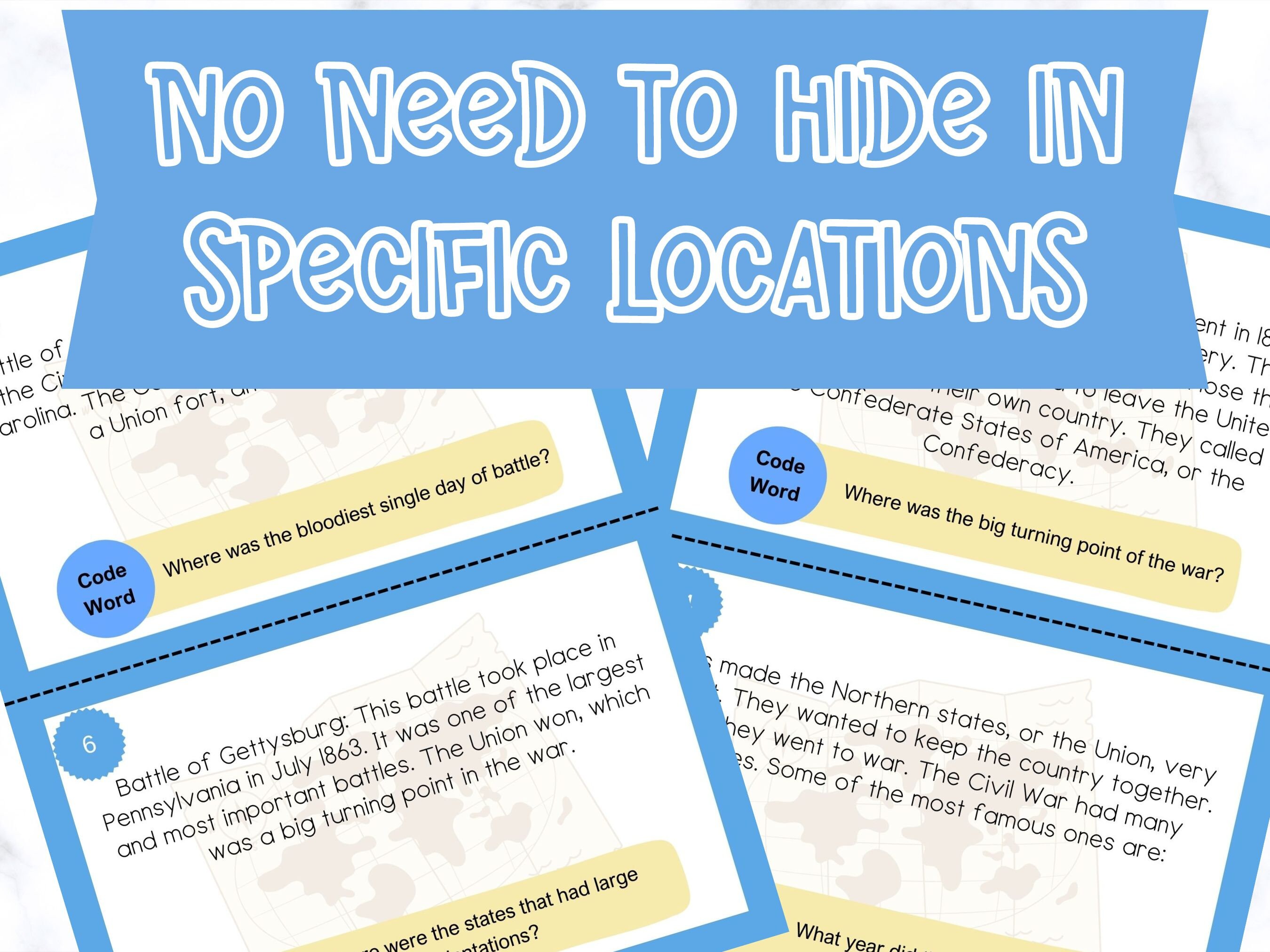 Civil War Classroom Activity - Civil War Scavenger Hunt Game ...