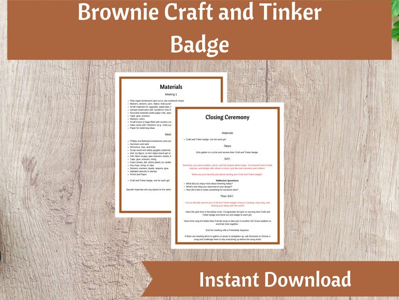 Brownie Craft and Tinker Badge Activity Kit | Girls Scout Troop ...